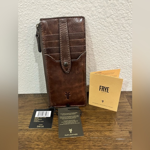 Bags | Nwt Frye Melissa Leather Metallic Scale Snap Card Wallet In Dark ...